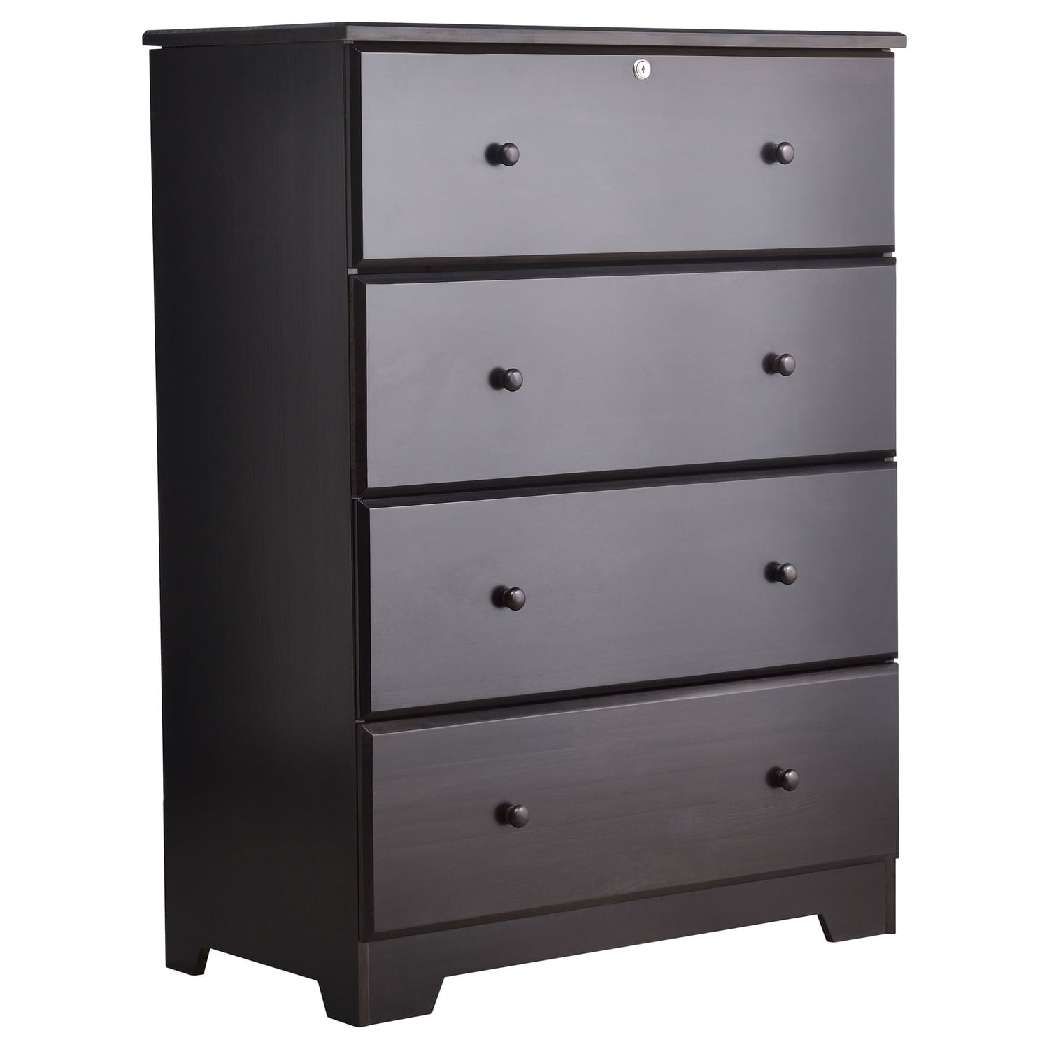 Homestock Renaissance Refinement Isabela Solid Pine Wood 4 Drawer Chest ...