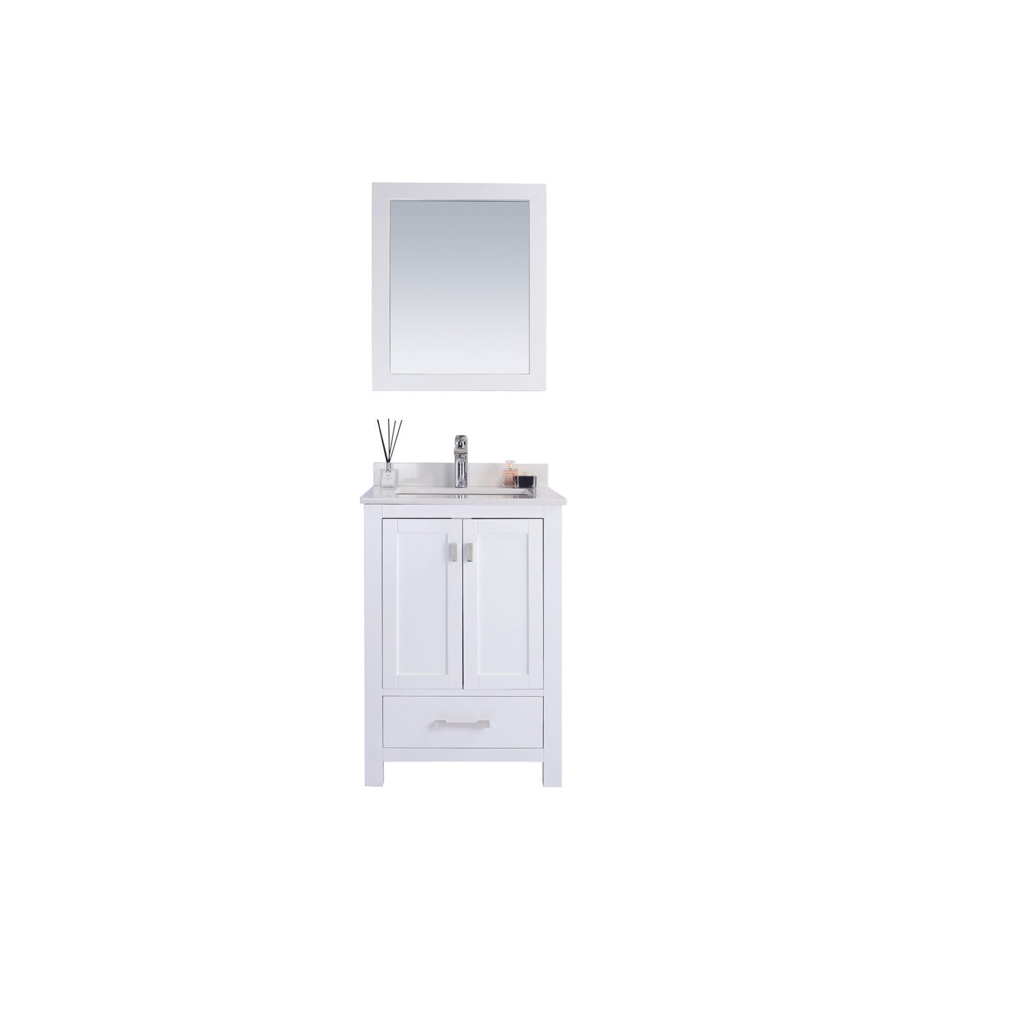 Homestock Retro Renaissance 24 - White Cabinet White Quartz Countertop ...