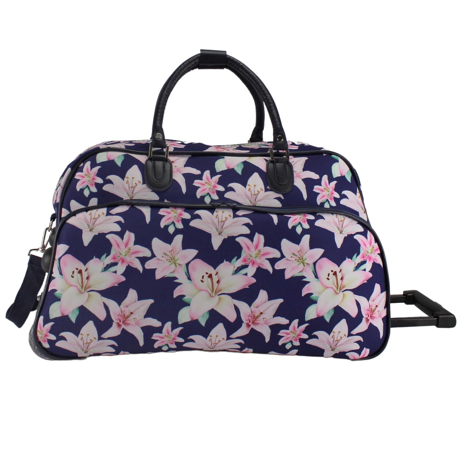 Homestock Retro Renaissance Floral 21-Inch Carry-On Rolling Duffel Bag ...