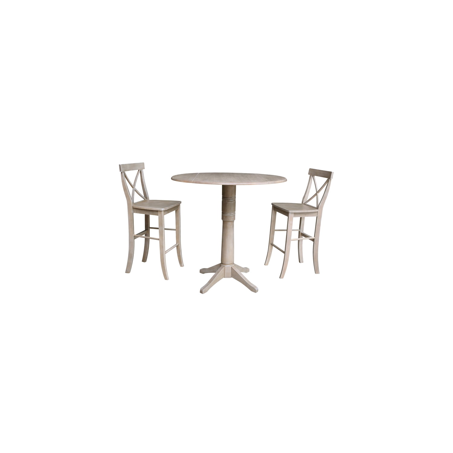 Homestock Rococo Romance 42" Round Pedestal Gathering Height Table With ...