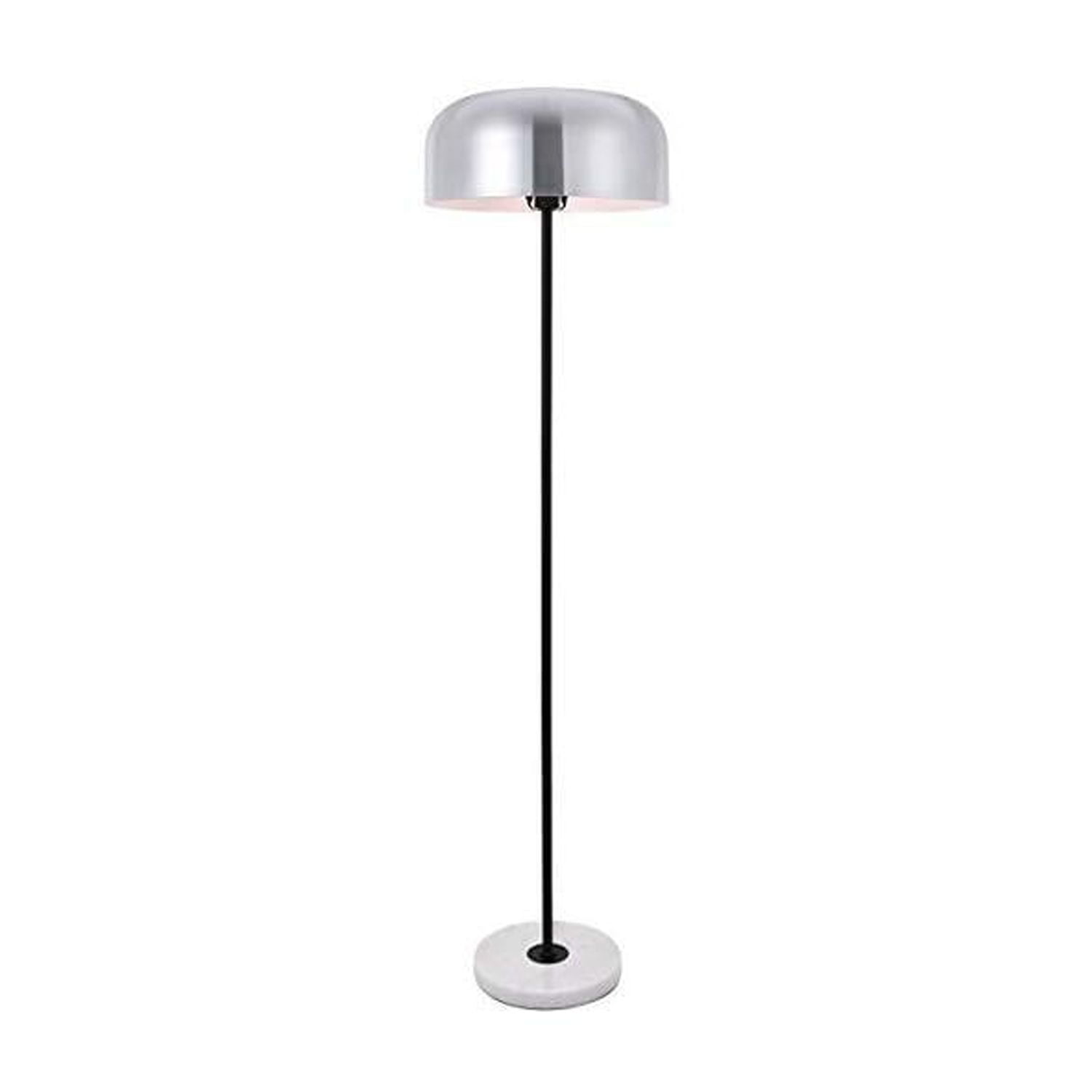 Floor Lamp Brushed Nickel Marble Base - 1 Light Modern Lamp Shade for ...