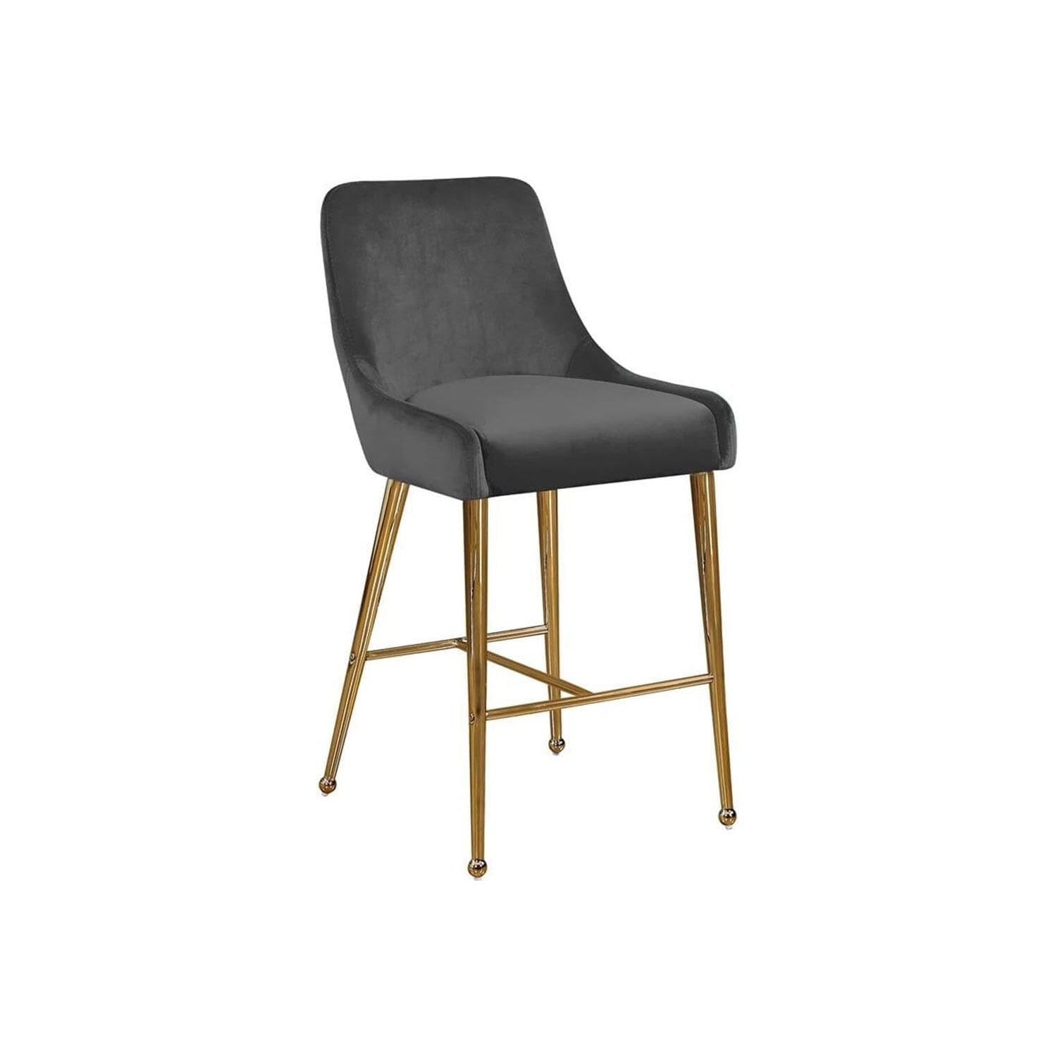 Homestock Rustic Recluse Grey Velvet Stool, Set of 2 - Walmart.com