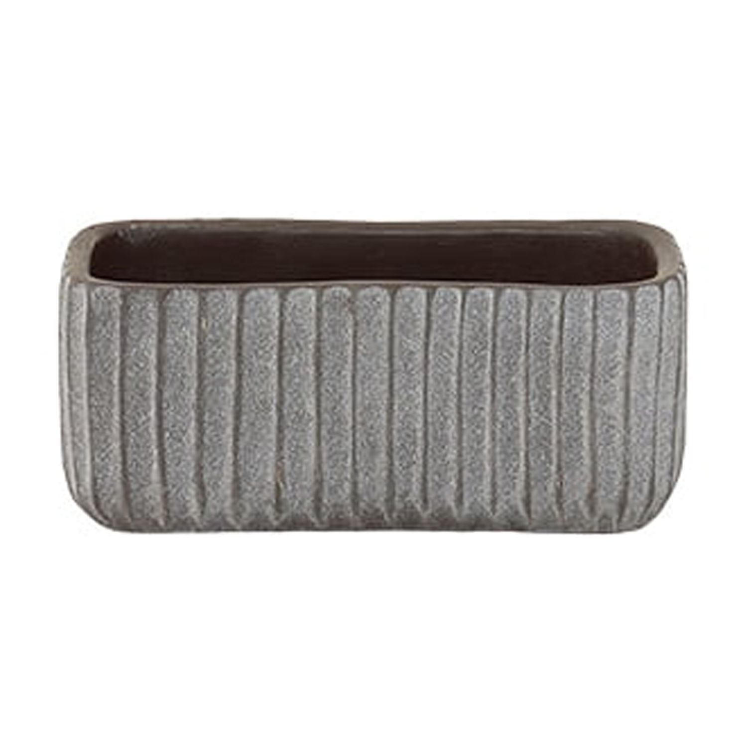 Homestock Rustic Refinement Cement Rectangle Pot - Walmart.com