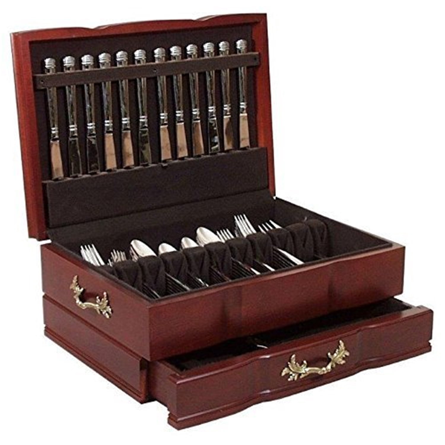 Homestock Rustic Refinement Grandeur Solid Cherry One Drawer, Sculpted ...