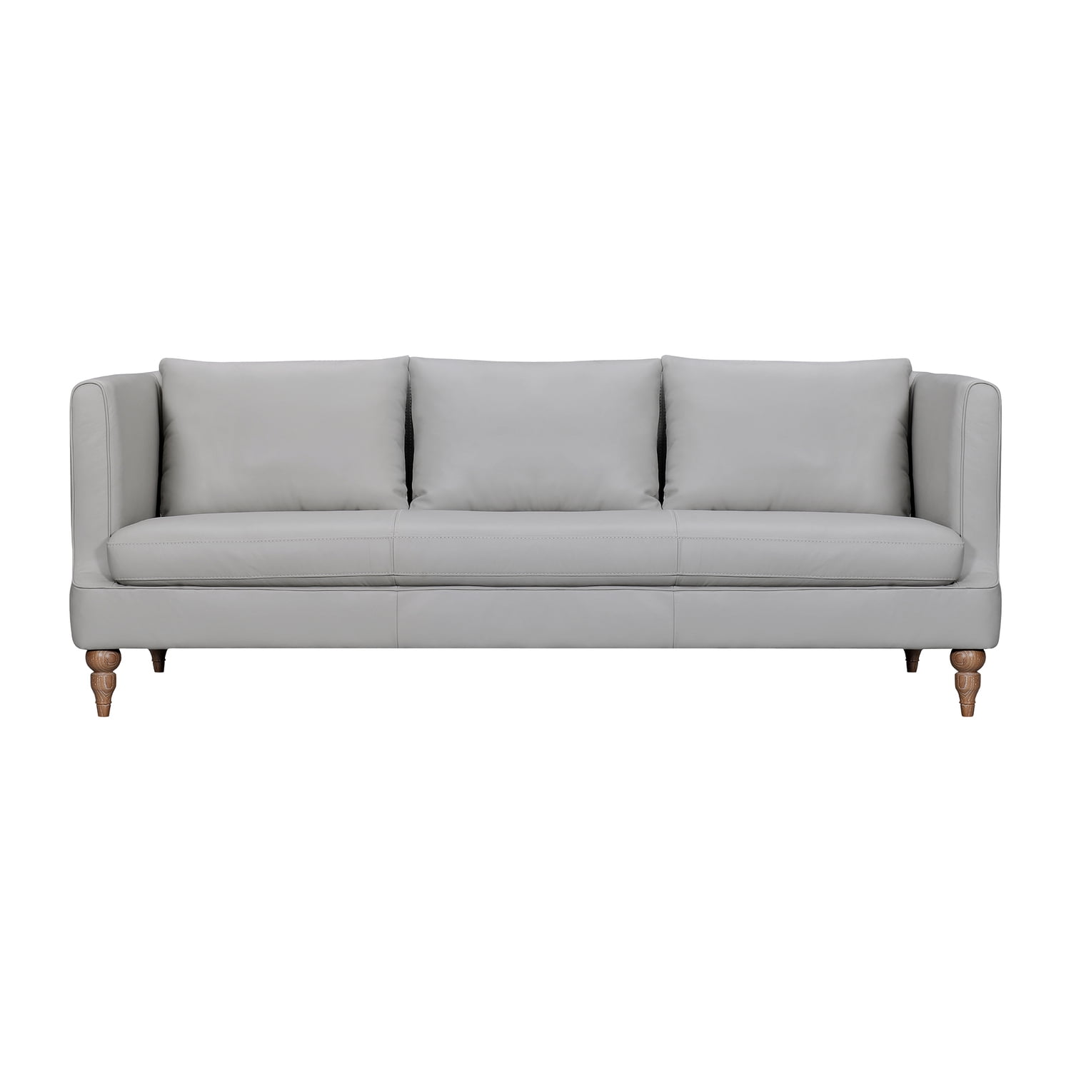 Homestock Rustic Revival 85" Dove Gray Leather Sofa - Walmart.com