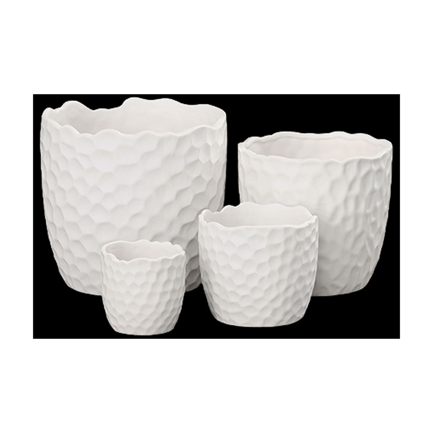 Homestock Rustic Revival Ceramic Round Pot, White - Walmart.com