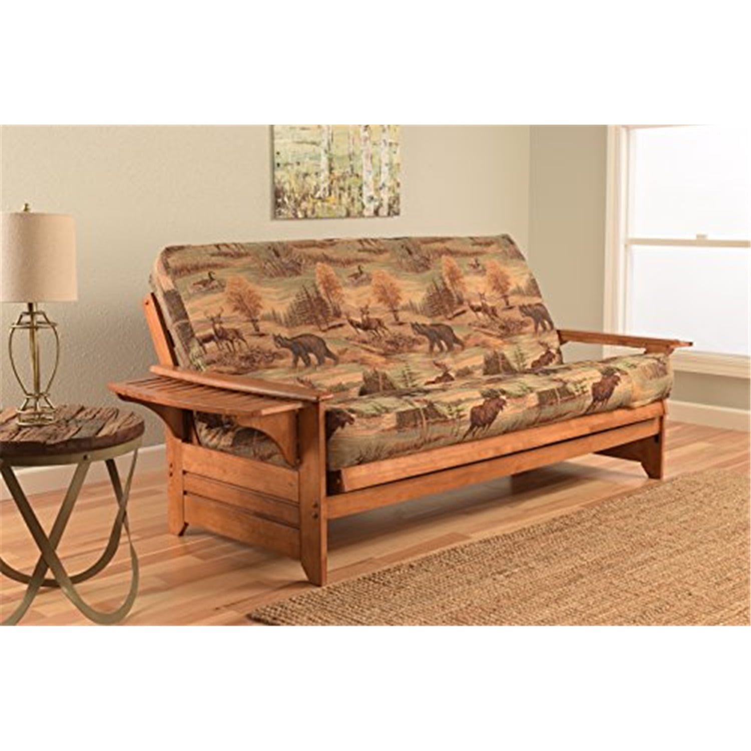 Homestock Rustic Romance Futon Frame/Barbados Finish/Canadian Wildlife ...