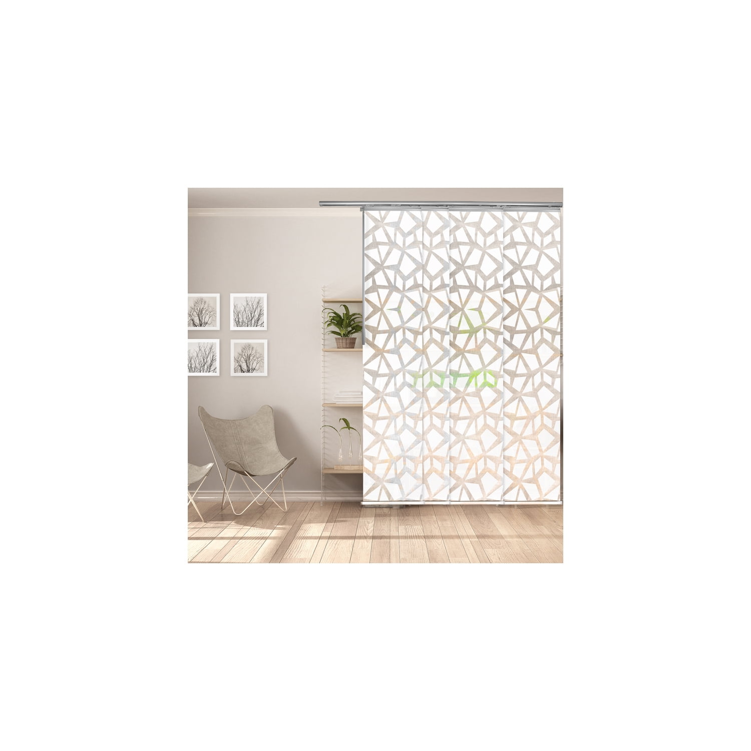 Panel Track Room Divider - Adjustable Privacy Screen4 Panel Blinds ...