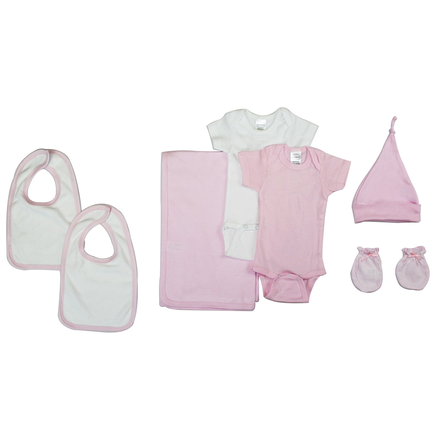 Newborn Baby Clothes Set 7pc - Soft Cotton Layette Gift for Girls ...