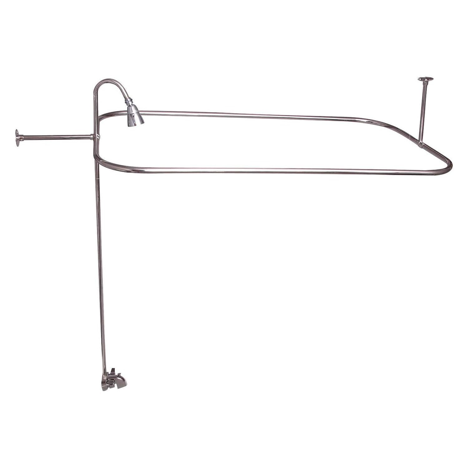 Wall Mounted Shower Rod - Rectangular Bathroom Shower Bar, 48x24 Inch ...