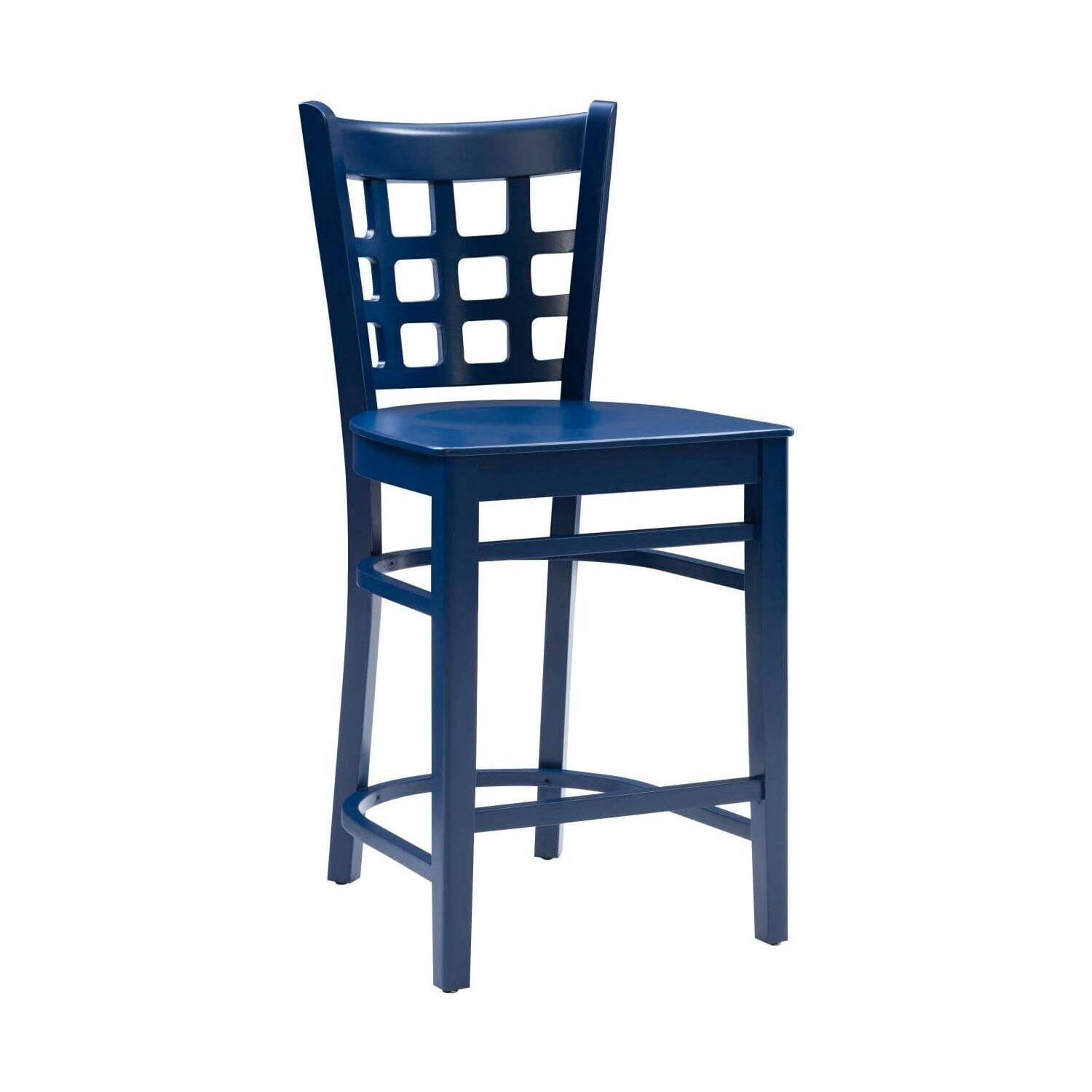 Counter Stool - Navy Blue & Wood - Home Bar Stool - Durable ...