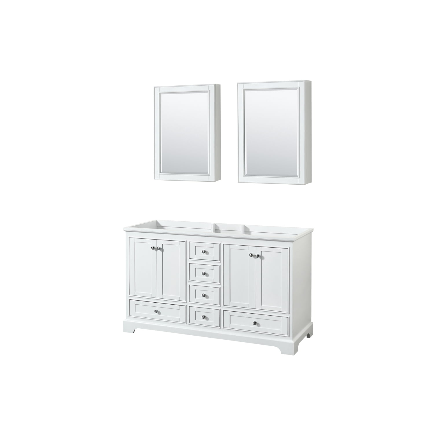 Homestock Suburban Soiree 60 Inch Double Bathroom Vanity In White, No ...