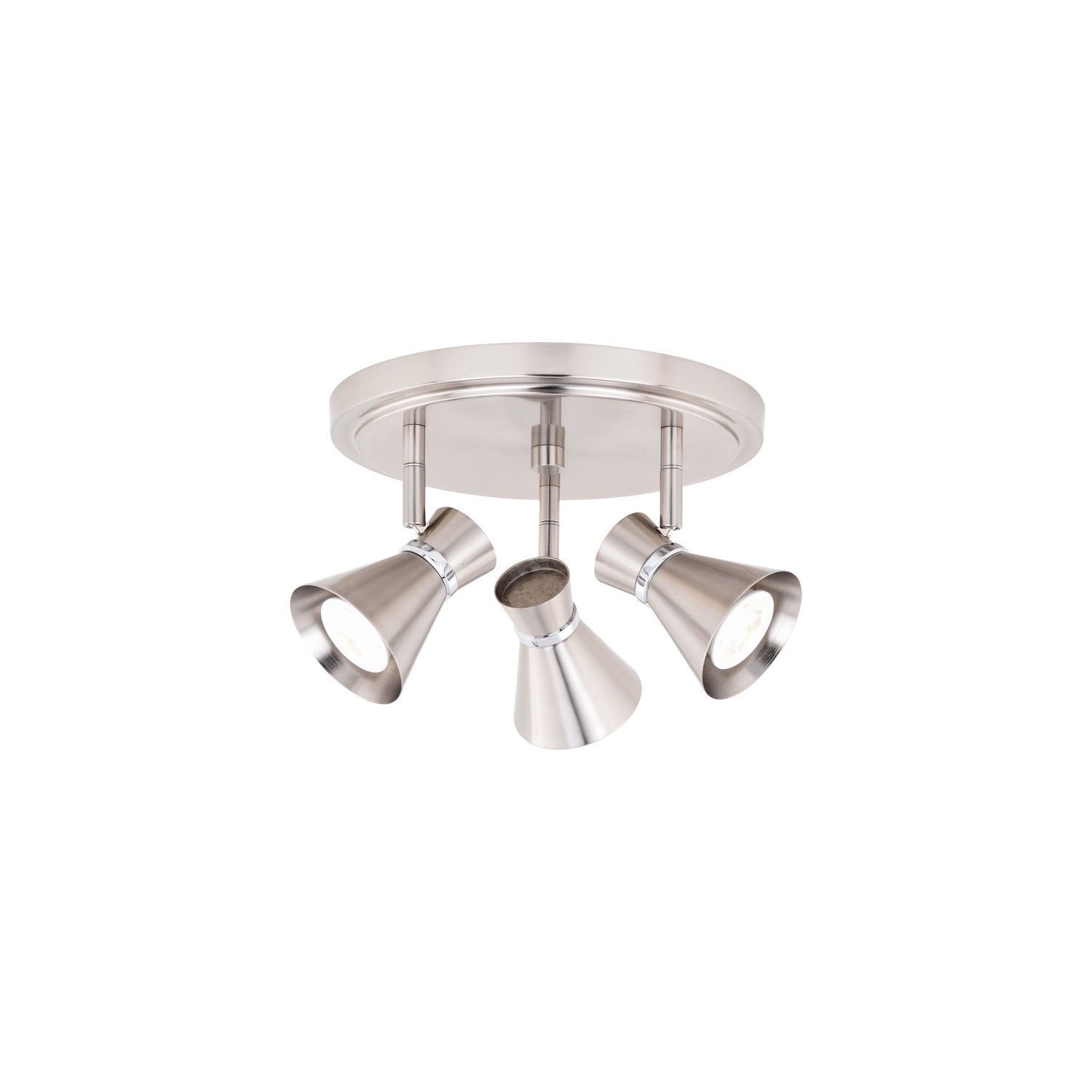 Adjustable Ceiling Light Fixture 3-Light Brushed Nickel Chrome Modern ...