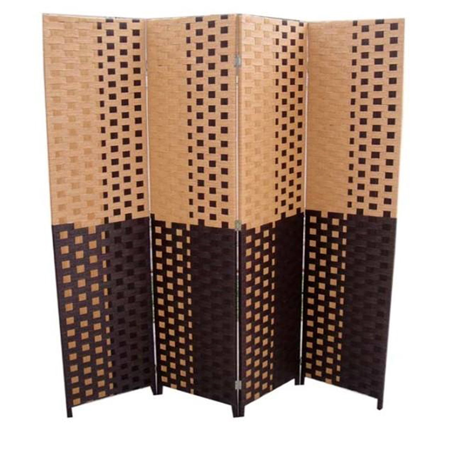 Room Divider Screen Panel - 4 Panel Folding Privacy Screen - Brown ...