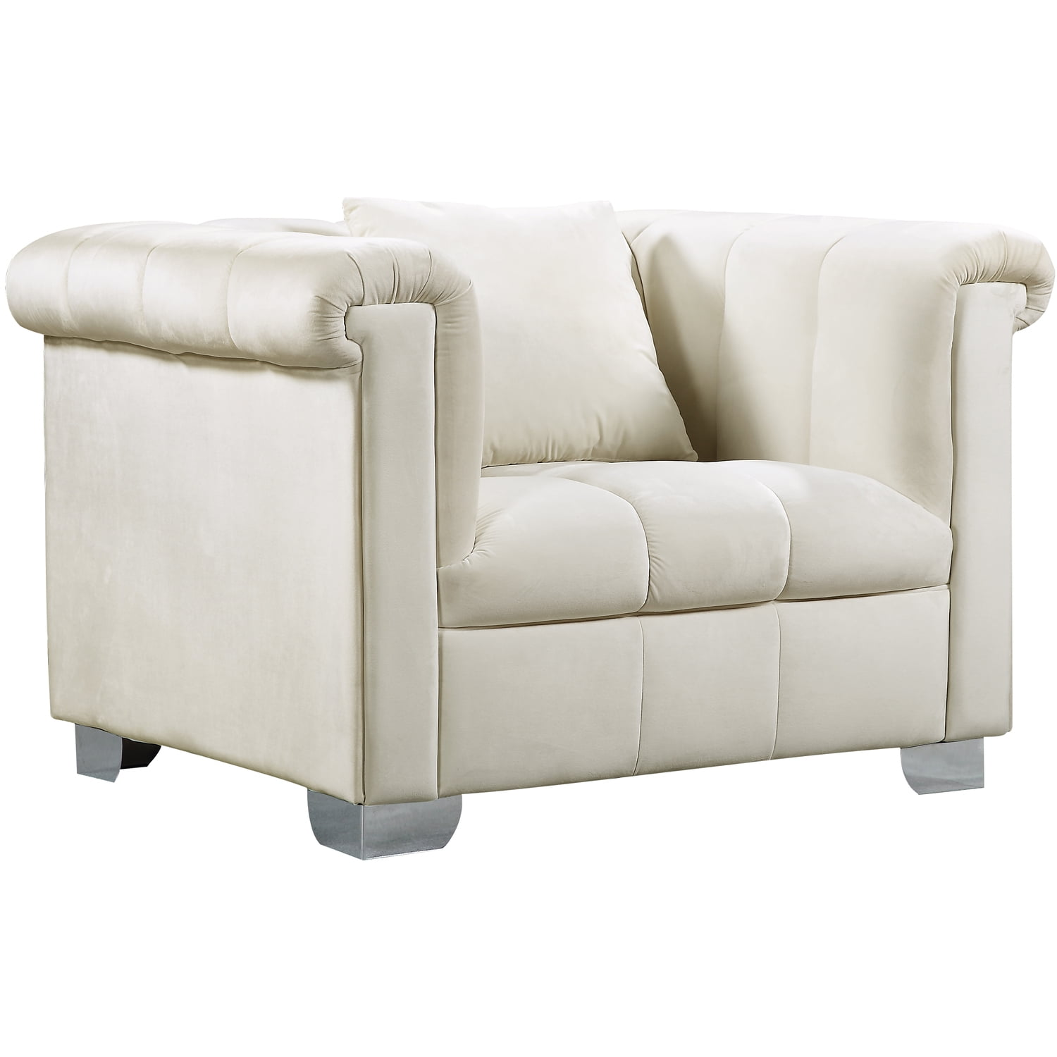 Homestock Victorian Vintage Cream Velvet Chair - Walmart.com