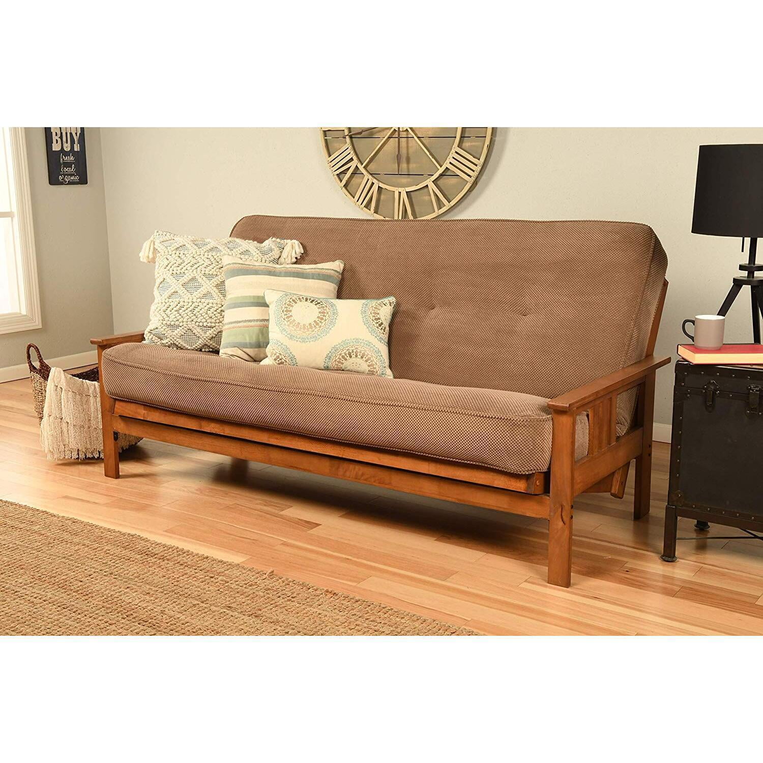Homestock Contemporary Cool Full Size Hardwood Futon Frame Set in ...