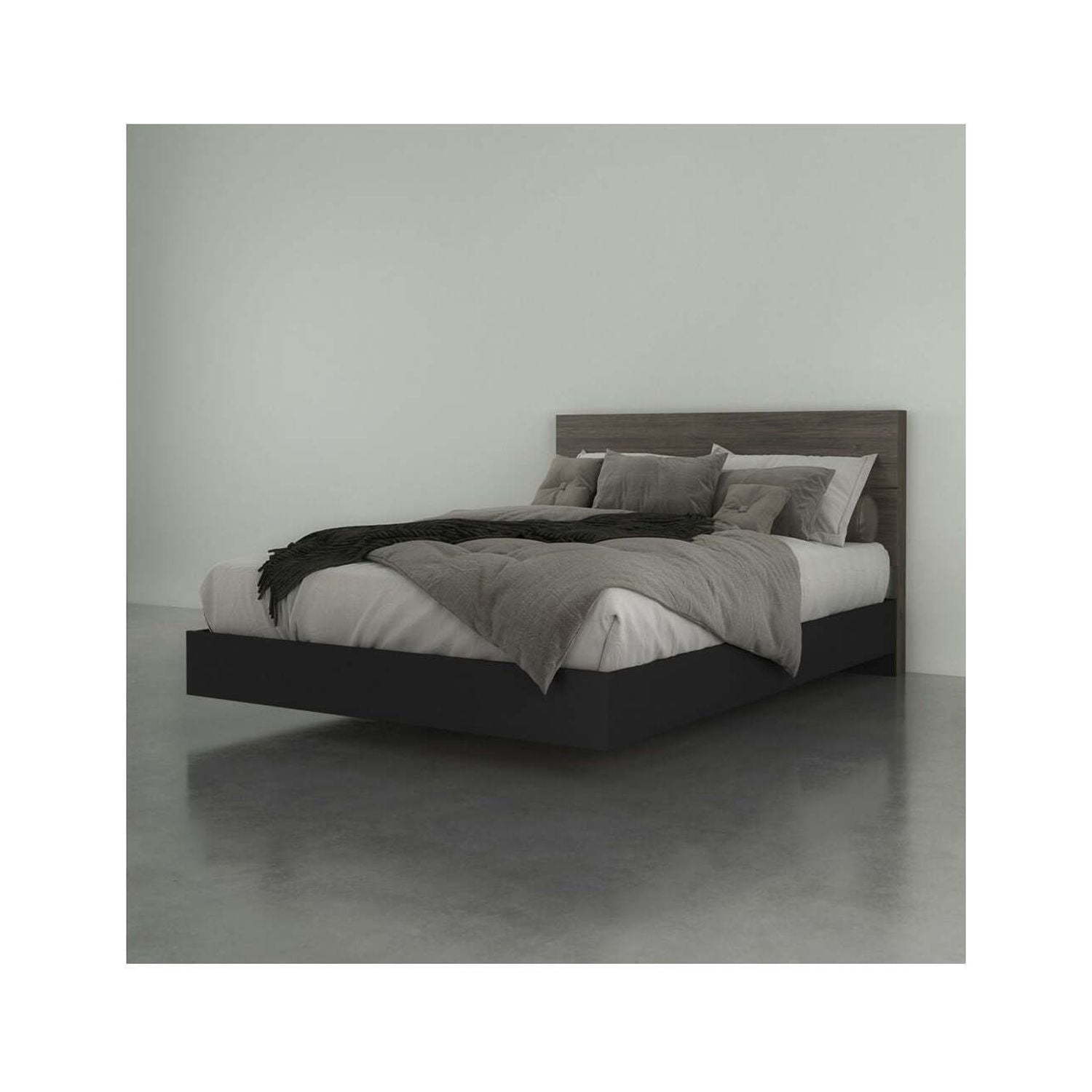 Homestock Vintage Variety 2 Piece Queen Size Bedroom Set, Bark Grey and ...
