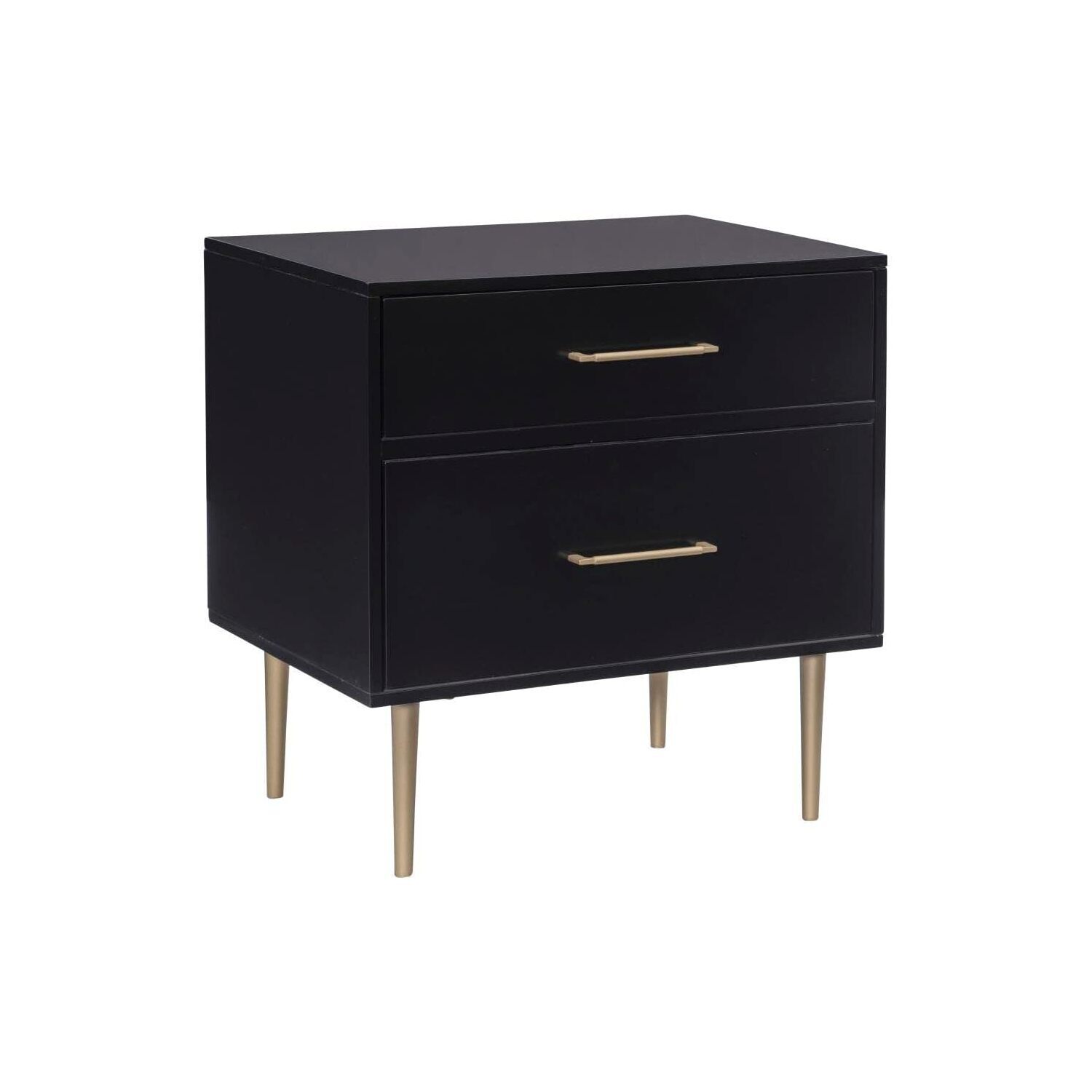 Homestock Vintage Vogue Drawer Night Stand, Black, 19.12x11.12x7.75 ...