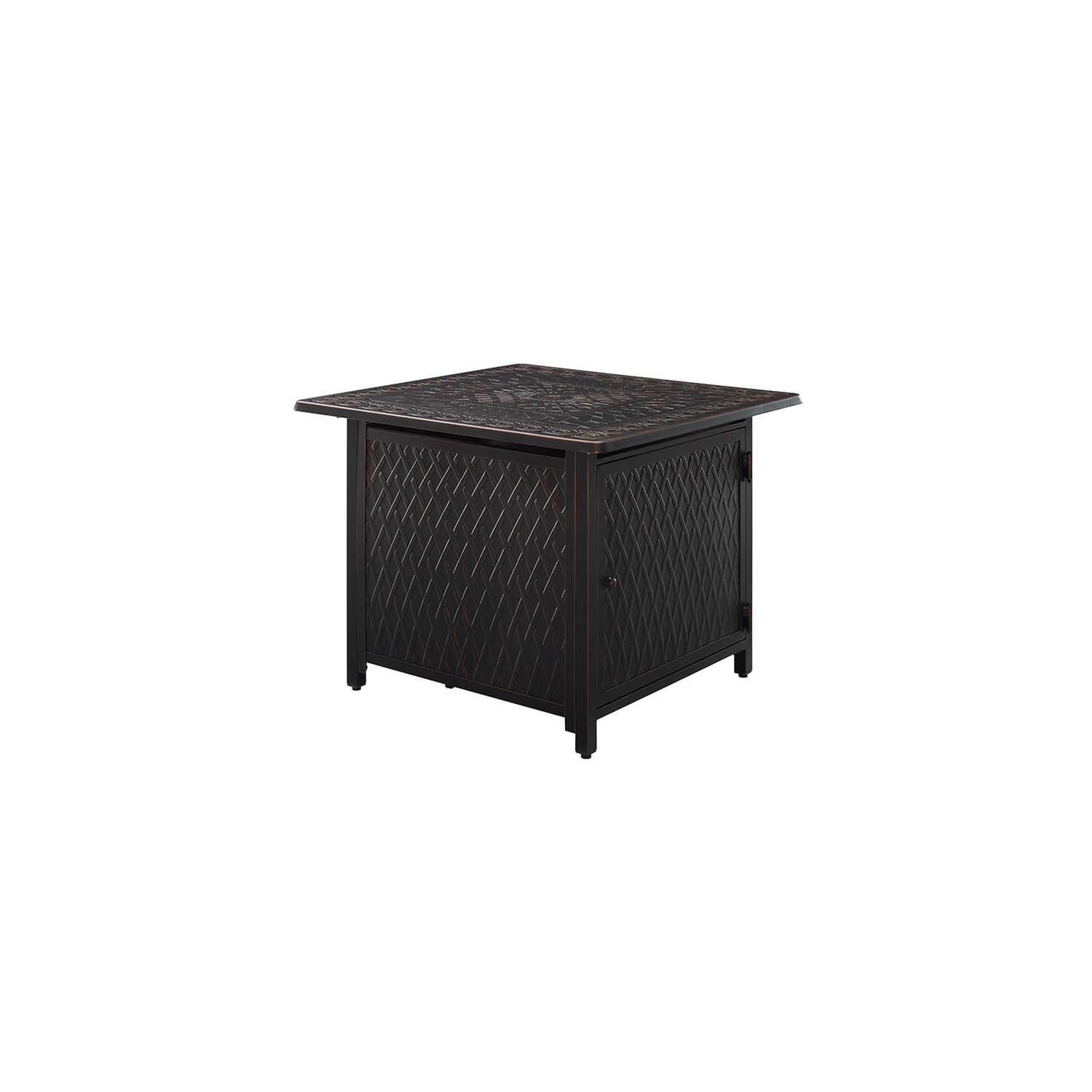 HomeStock Antique 32 Inch Square Aluminum LPG NG Fire Pit with 37000 ...
