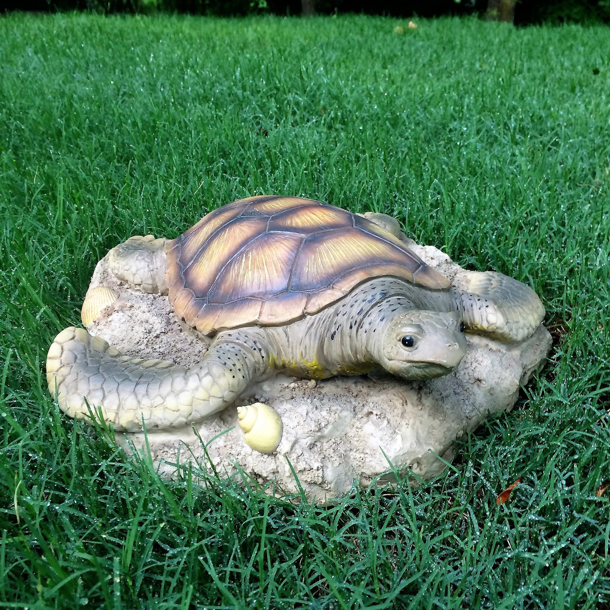 Homestyles 11 in. Sea Turtle 3/D Coastal Stepping Stone Nautical Beach ...