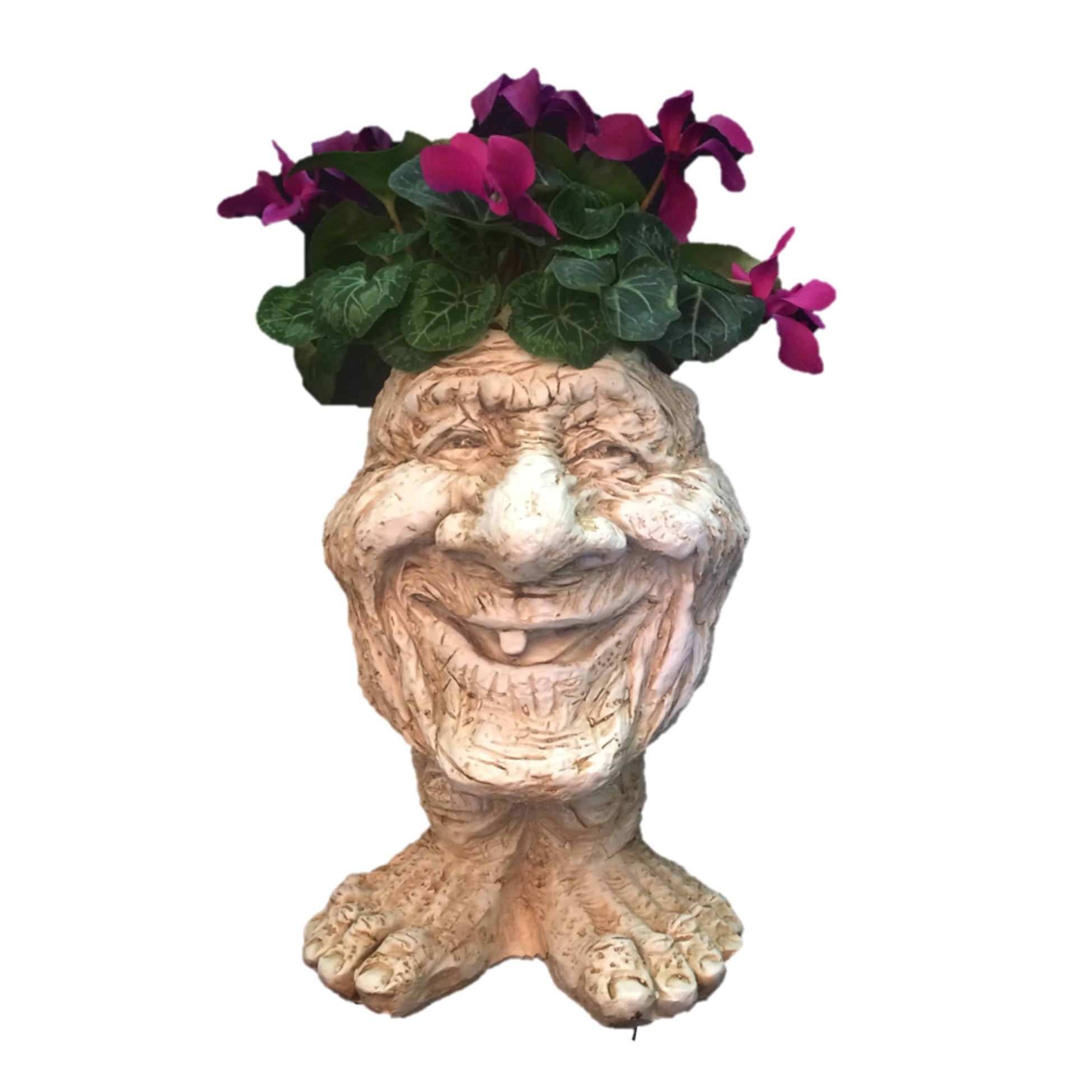 Homestyles 12 in. Great Grandpa Ace Muggly Face Garden Statue Planter ...