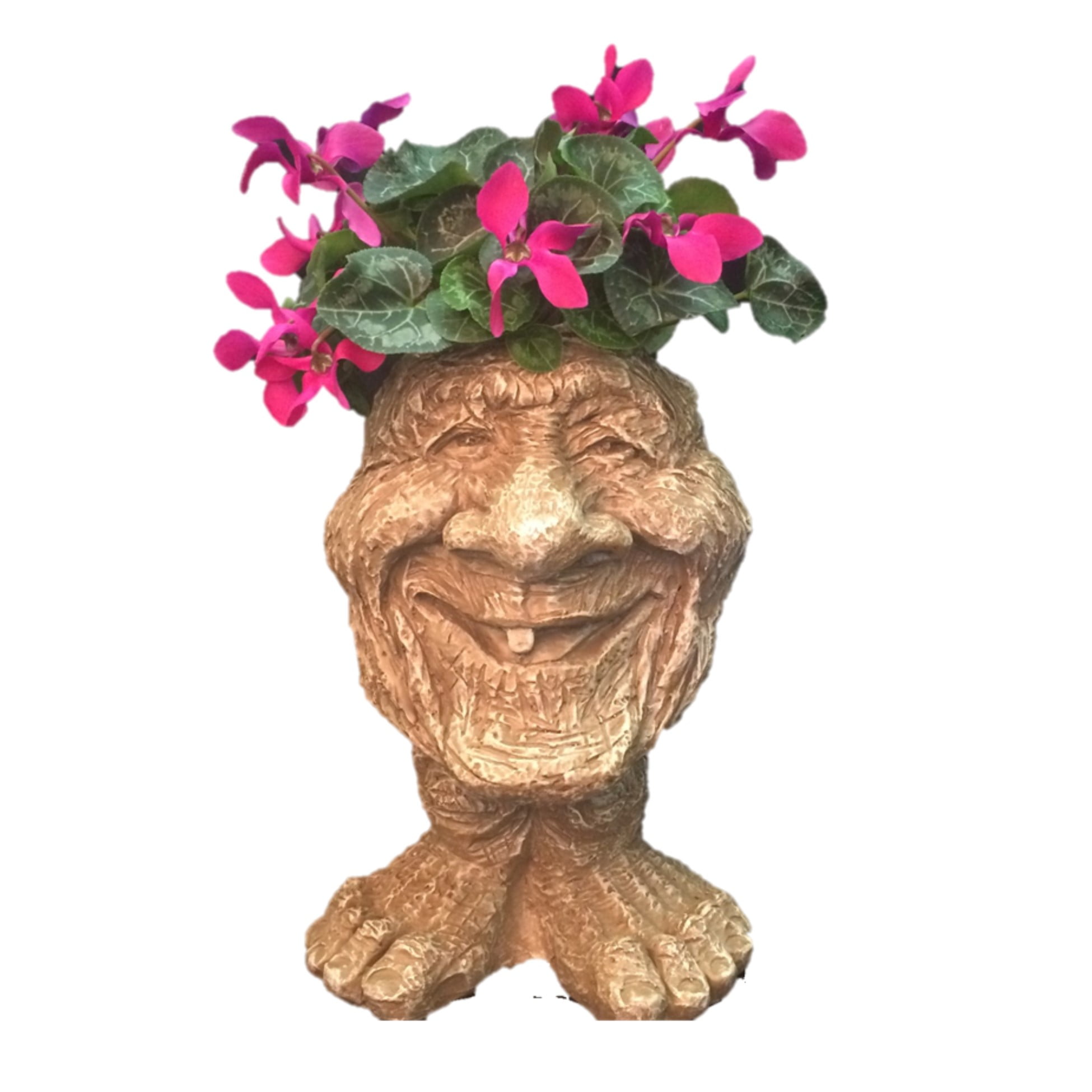 Homestyles 12 in. Great Grandpa Ace Muggly Face Garden Statue Planter ...