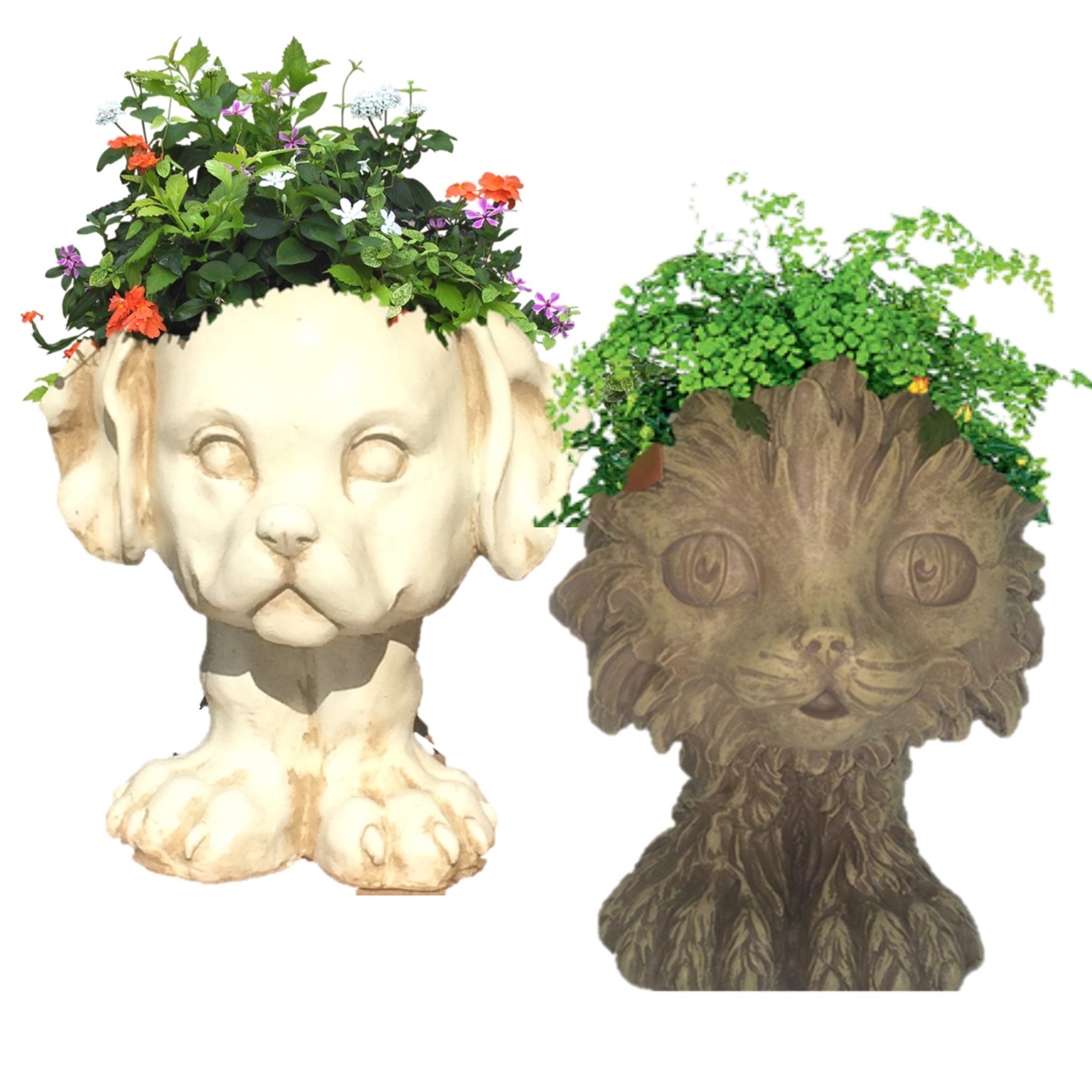 Homestyles 12 in. "Muttley" the Dog & "Scruffy" the Cat Muggly Animal ...