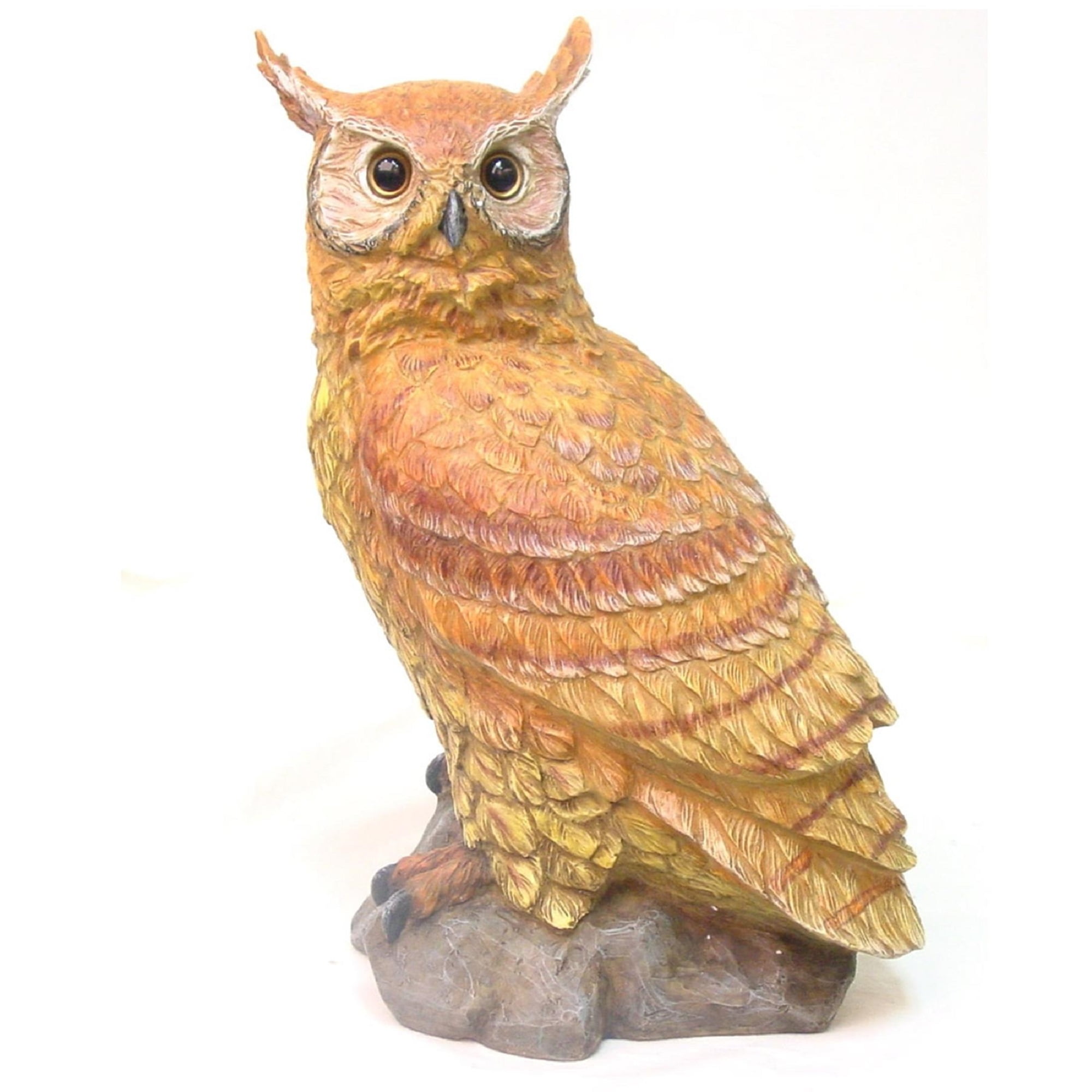 Homestyles 14"H Large Realistic Owl Perched on Rock Home & Garden ...