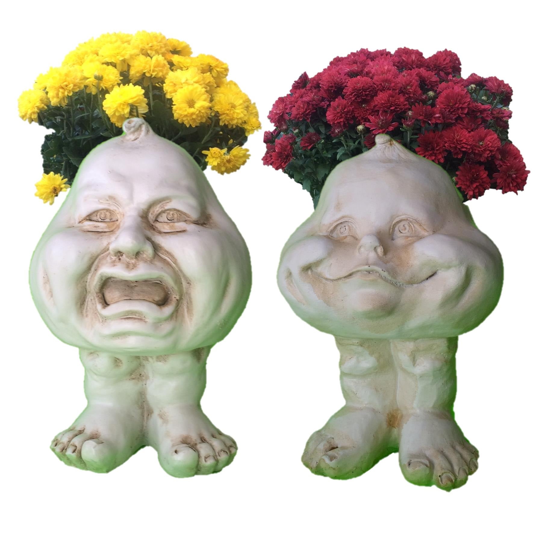 Homestyles Antique White Crying Brother & Happy Baby the Muggly Face ...