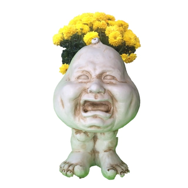 Homestyles Antique White Crying Brother the Muggly Face Humorous Statue ...