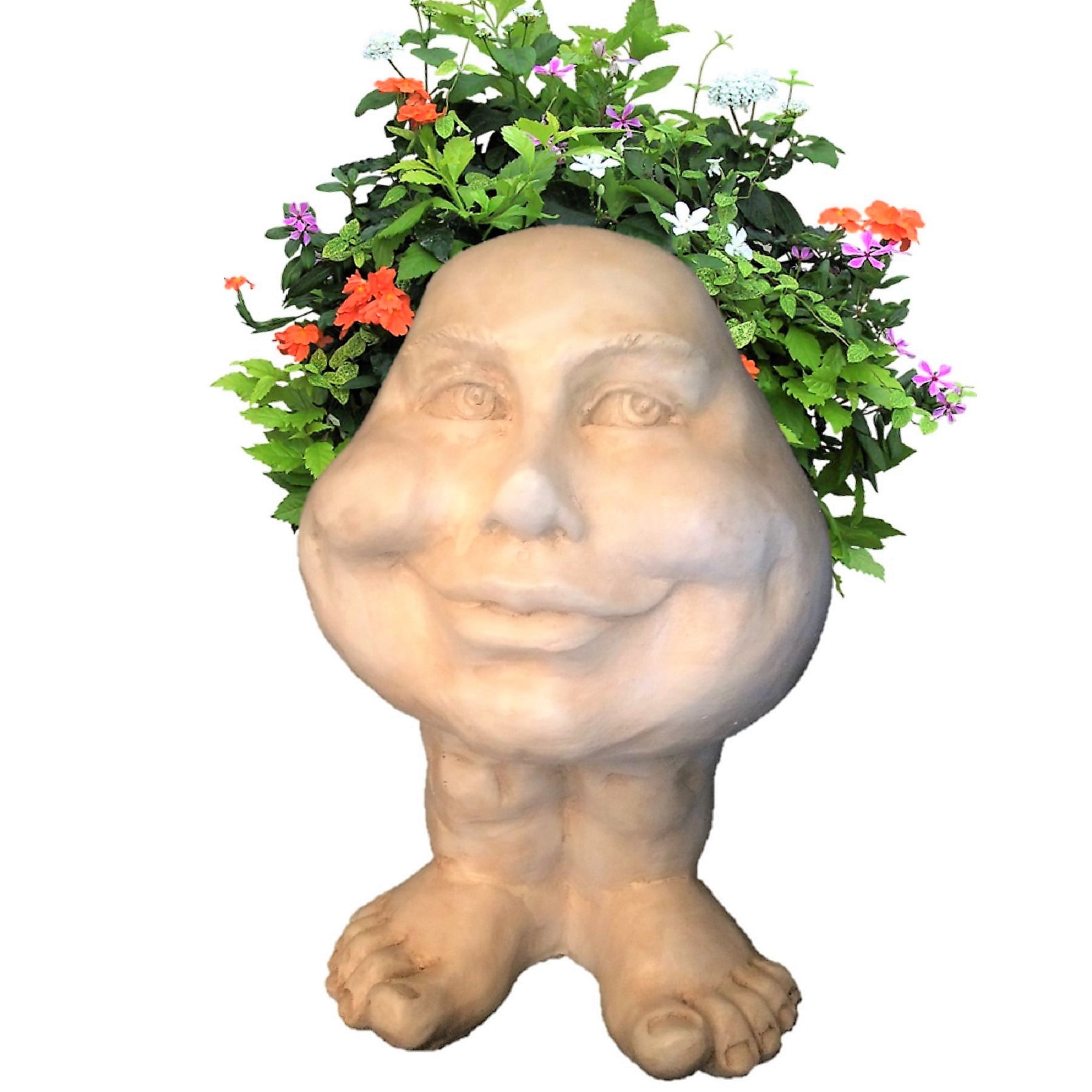 Homestyles Antique White Daisy the Muggly Face Humorous Statue Planter ...