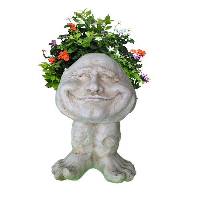 Homestyles Antique White Papa John the Muggly Face Humorous Statue ...