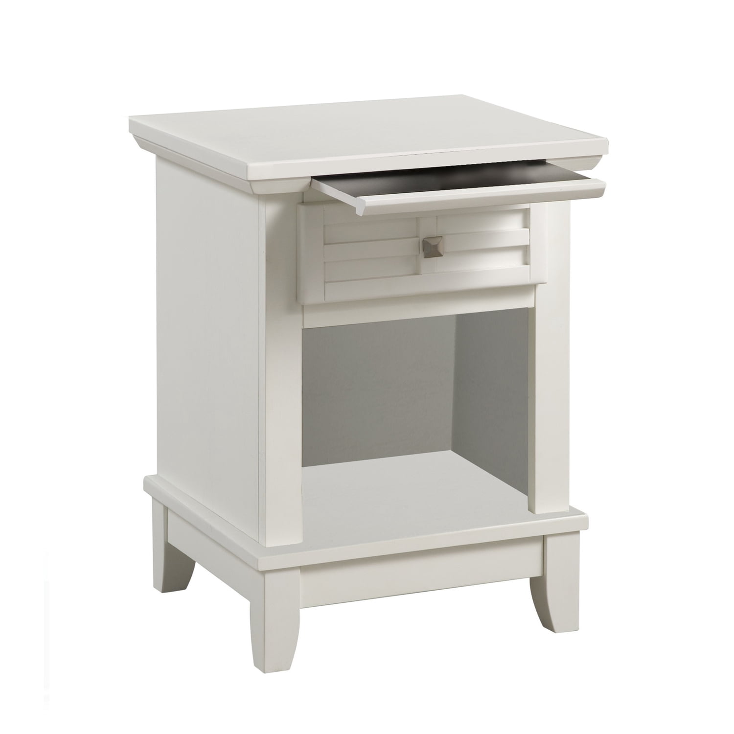 Homestyles Arts & Crafts Off White Wood Nightstand with Slide-out Shelf