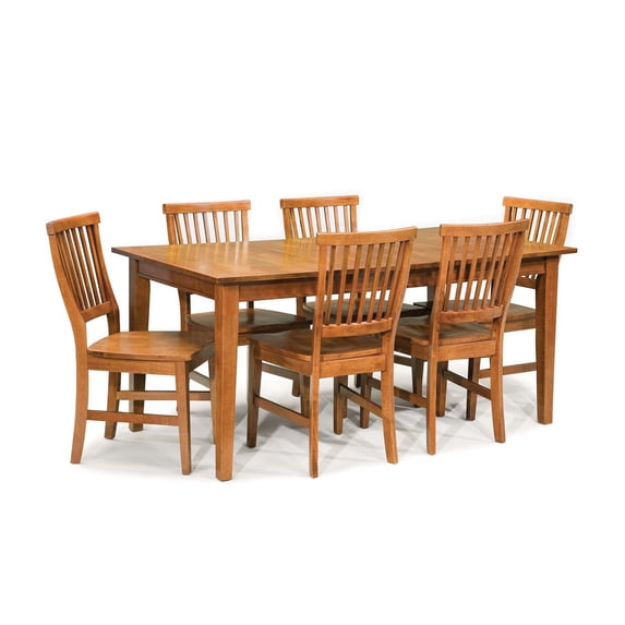 Homestyles 7-Piece Arts & Crafts Dining Set in Cottage Oak Finish ...