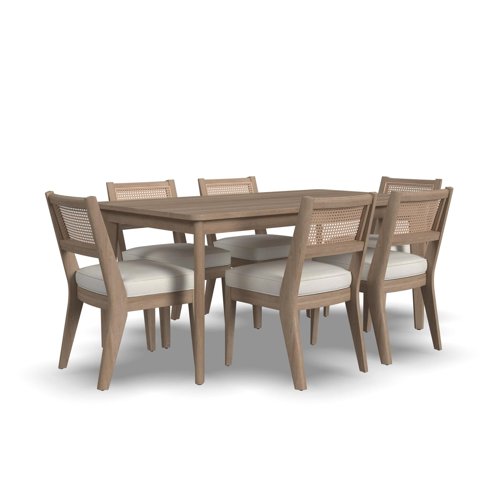 Brentwood 7-Piece Mid-Century Oak Solid Wood Rectangle Dining Room Set ...