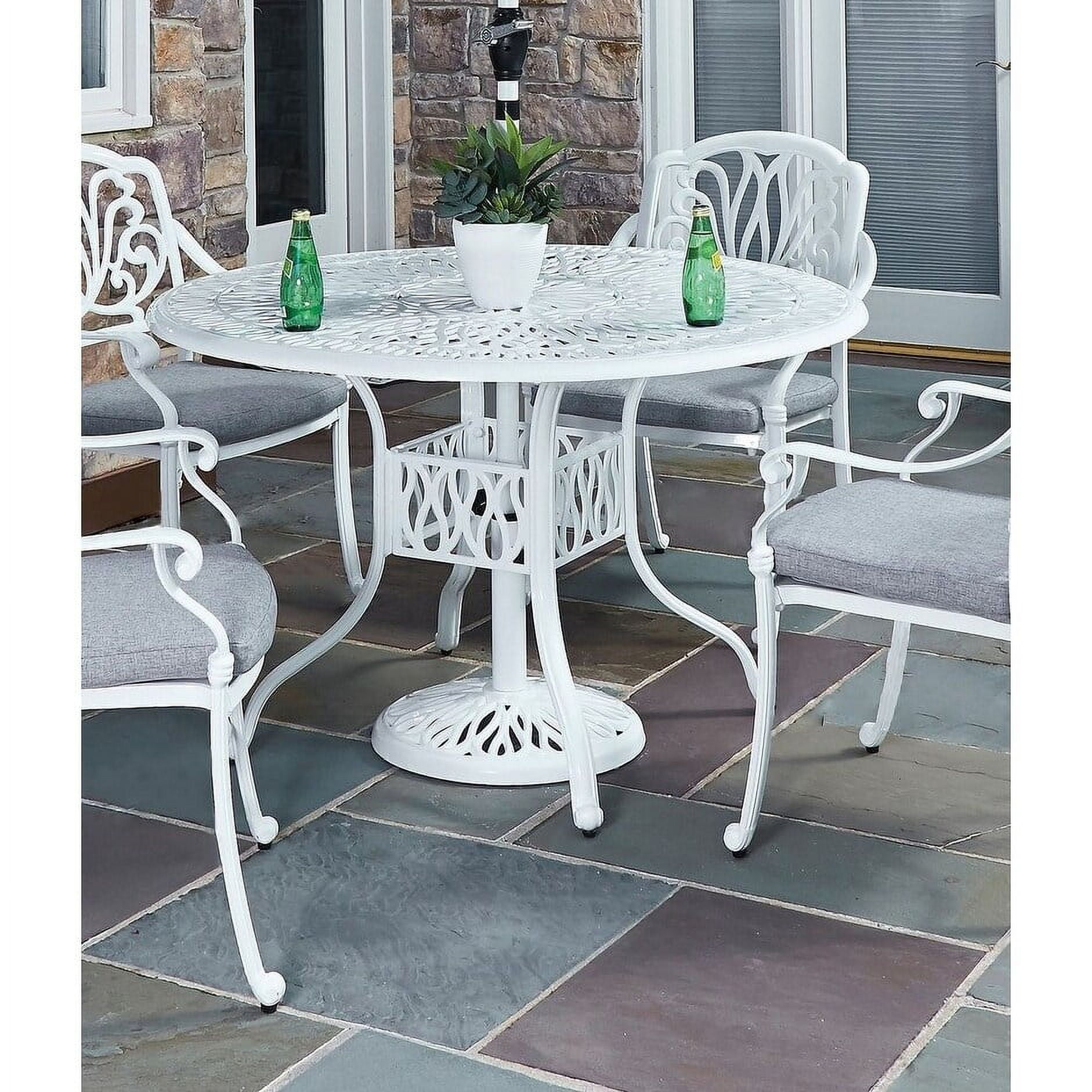 Homestyles Capri Aluminum Outdoor Dining Table in White - Walmart.com