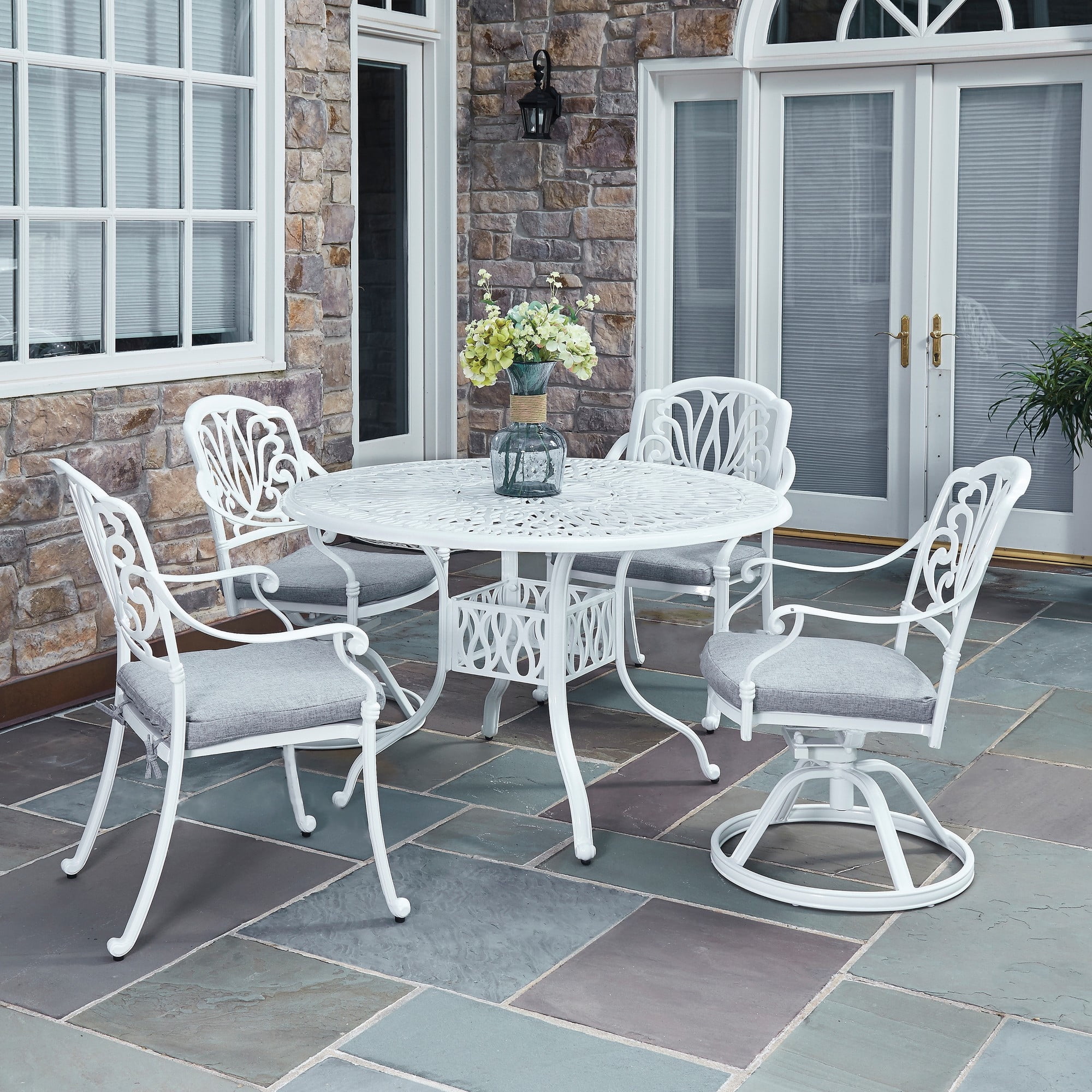 Homestyles Capri White 5 Piece Outdoor Dining Set - Walmart.com