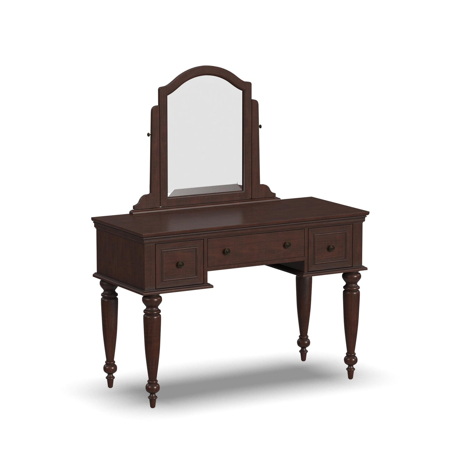 Homestyles Lafayette Brown Vanity Table with Wood Furniture Finish and ...
