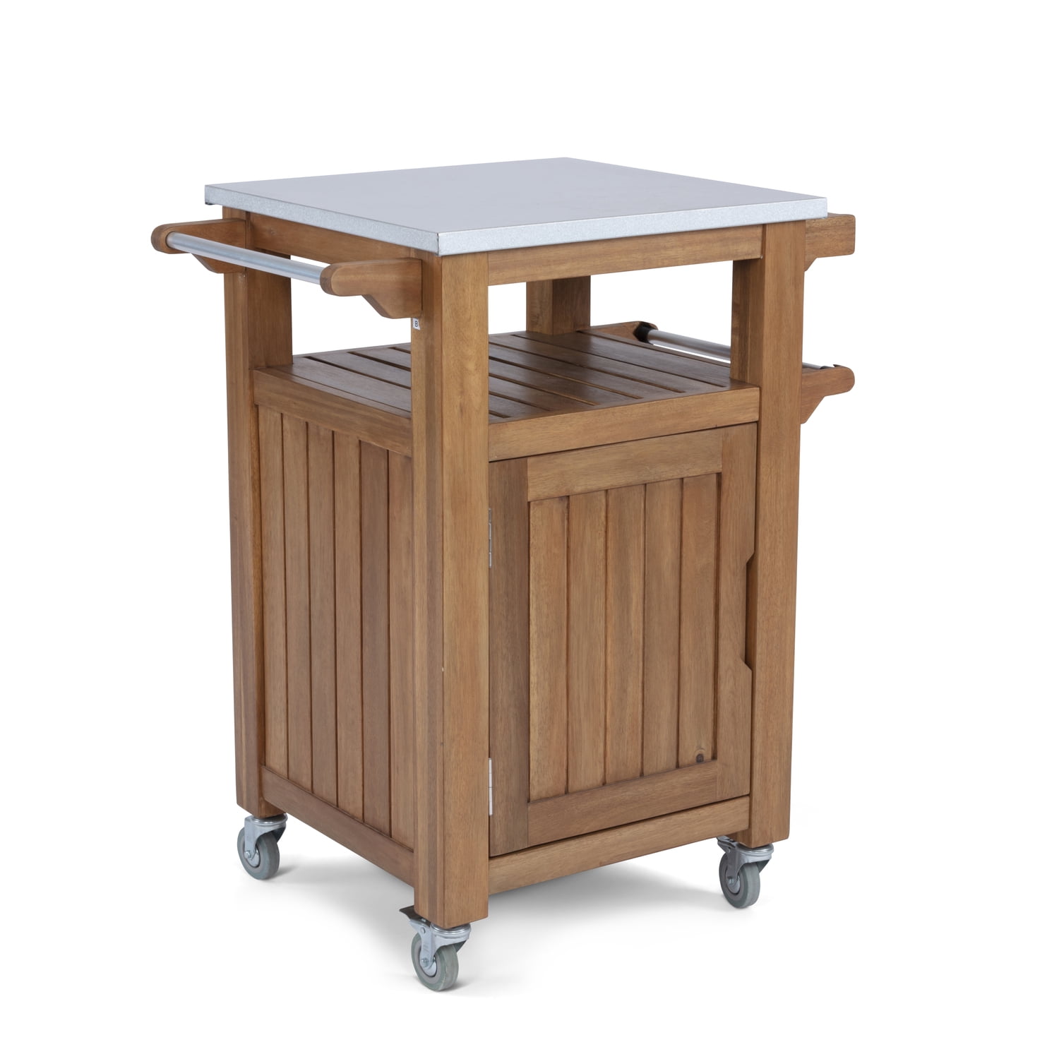 Homestyles Maho Solid Wood & Galvanized Steel Top Outdoor Kitchen Cart ...