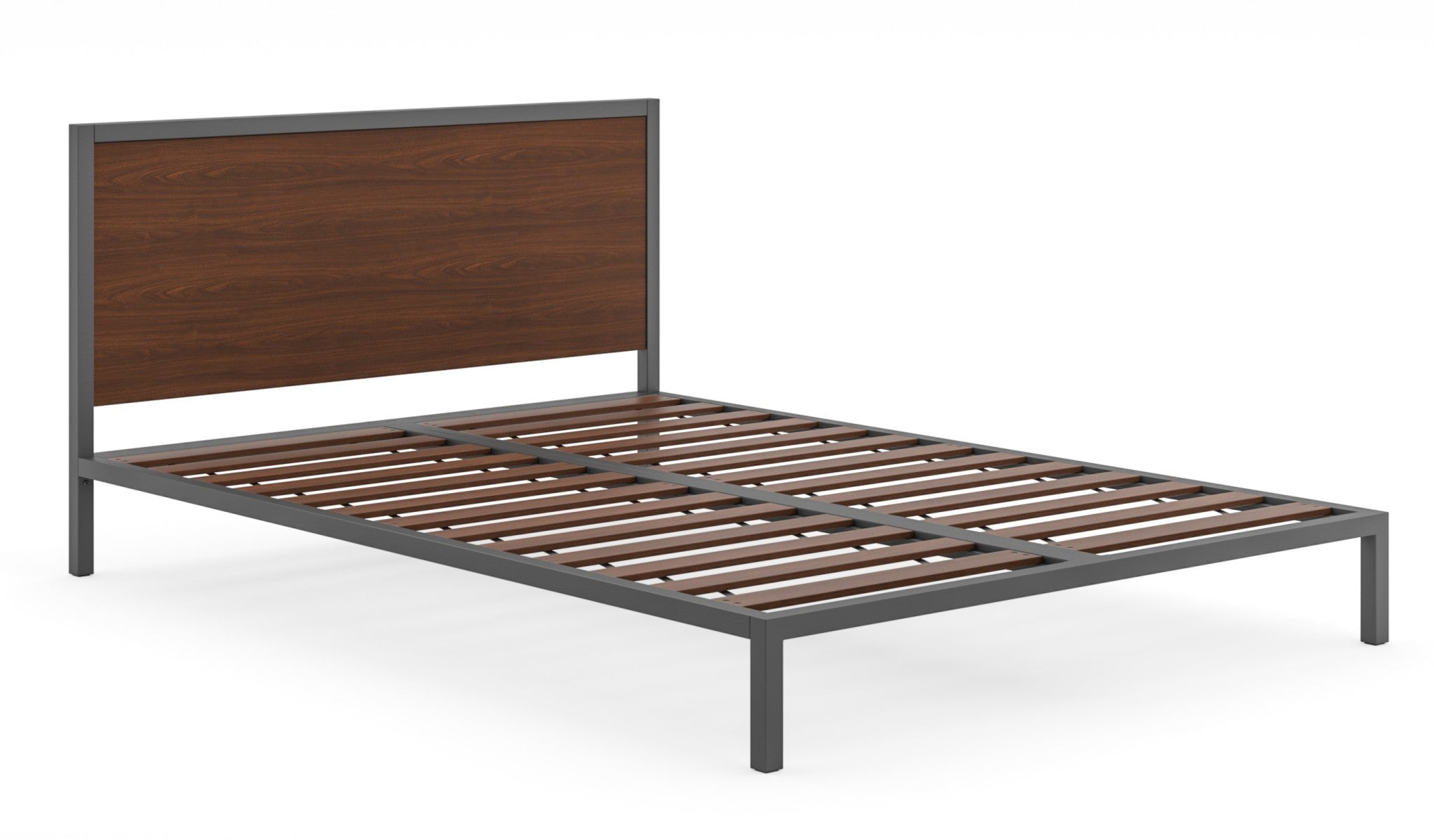 Homestyles Merge Mahogany Wood Queen Platform Bed Frame in Walnut Brown ...