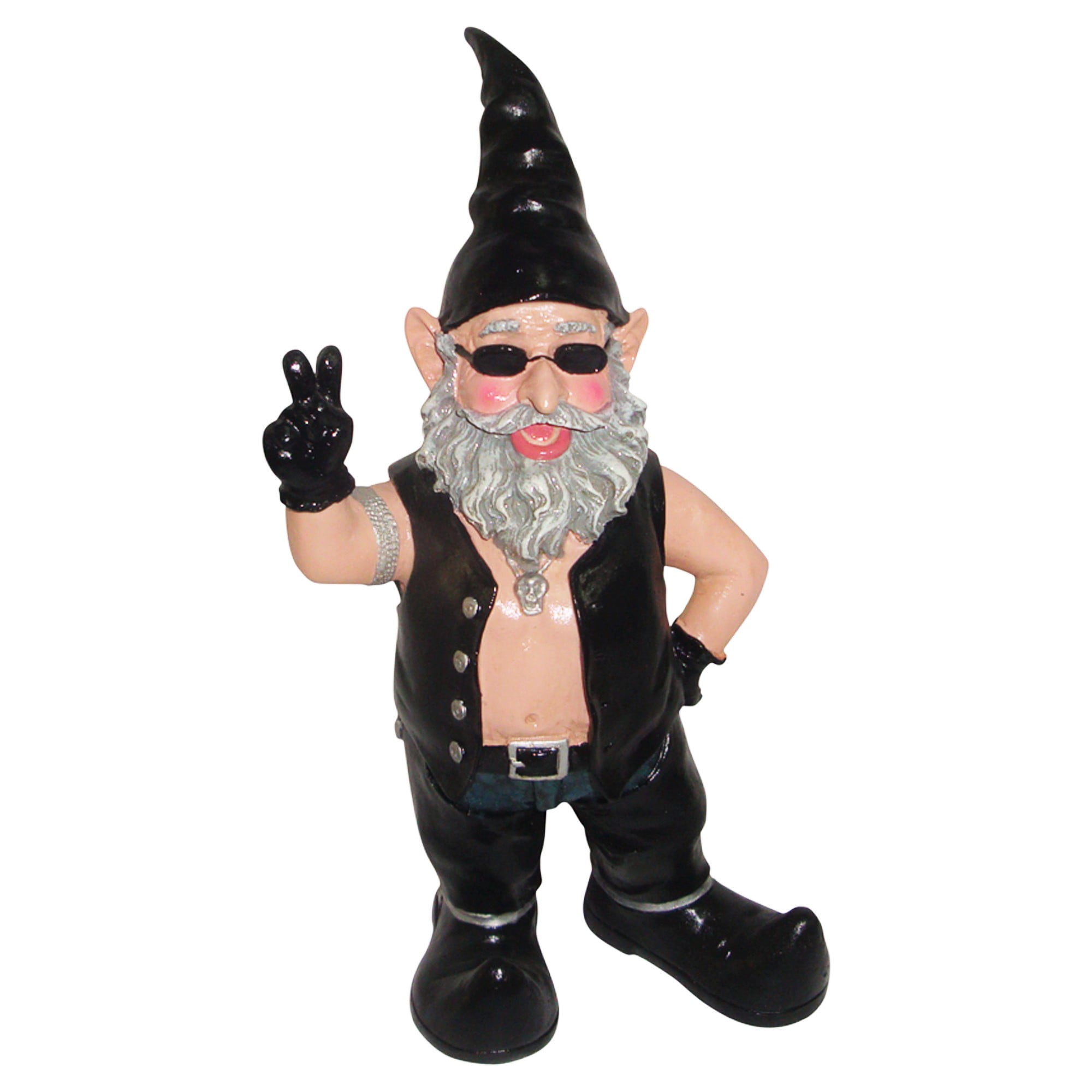 Homestyles Peace Sign "Biker Dude" the Biker Gnome in Leather ...