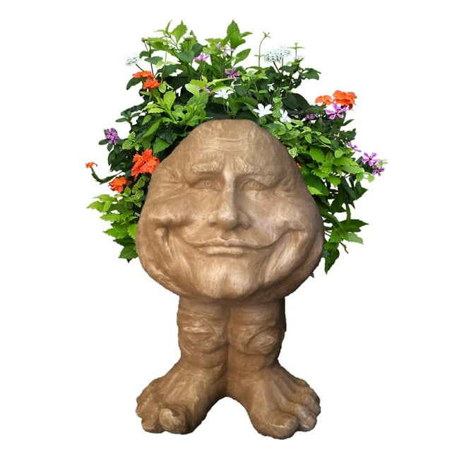 Homestyles Stone Wash Papa John the Muggly Face Humorous Statue Planter ...