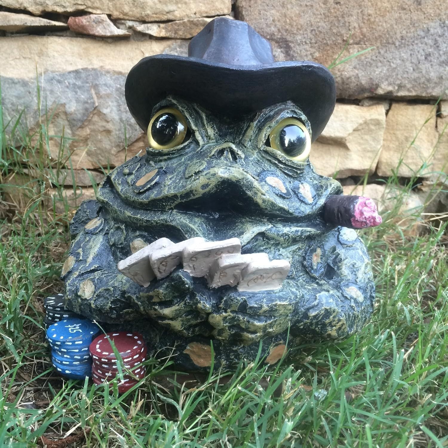 Homestyles Toad Hollow #95973 Figurine Poker Gambler with Playing Cards ...