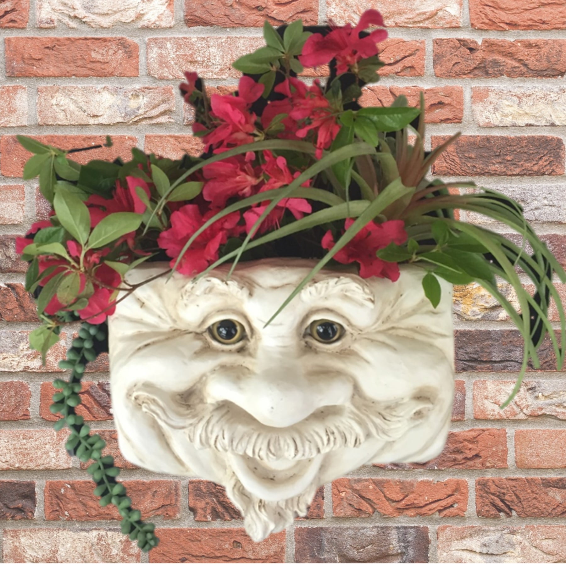 Homestyles Uncle Nate the Muggly Face Statue Tree & Patio Wall Planter ...