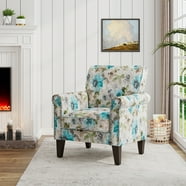 Grandee Club Chair with Swivel, Ocean Blue and White Coastal Pattern ...