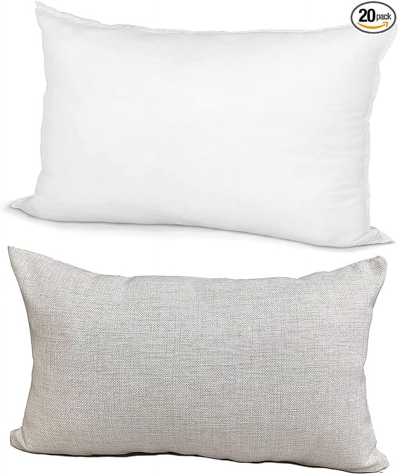 Hometex Canada Pillow Inserts 12" x 18" + Linen Look Sublimation Covers ...