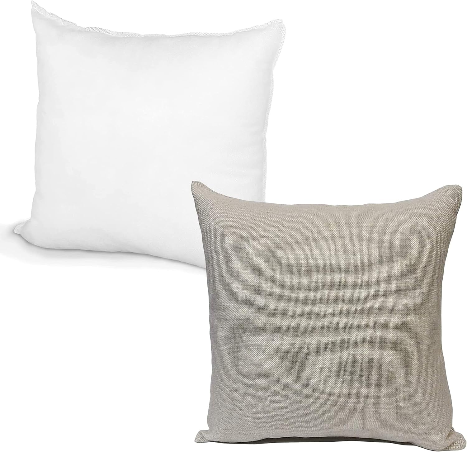 Hometex Canada Pillow Inserts 17" x 17" + Linen Look Sublimation Pocket ...