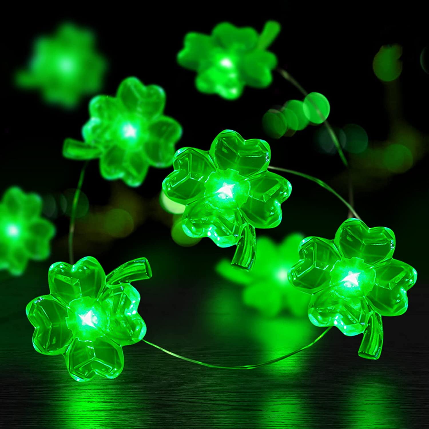 Hometimes 2 Packs 3D 10Ft 30LED Shamrock String Light with Twinkle for ...