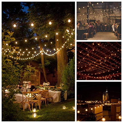 Hometown Evolution, Inc. G40 LED Warm White Outdoor Patio String Lights with 0.6 Watt Bulbs (G40 ...