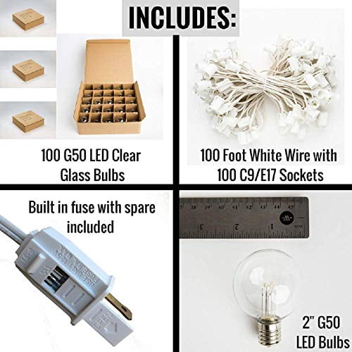 Hometown Evolution, Inc. G50 2" LED Diode Warm White Outdoor Patio ...